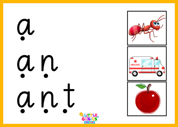 Phonics Blending Flashcards – With Clip – Little Genius Kiddos