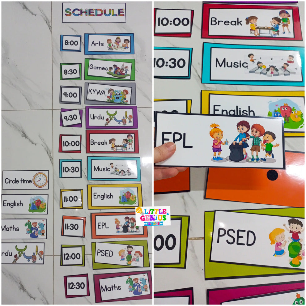 Classroom Schedule With Stick-ons For Classroom Decor – Little Genius ...
