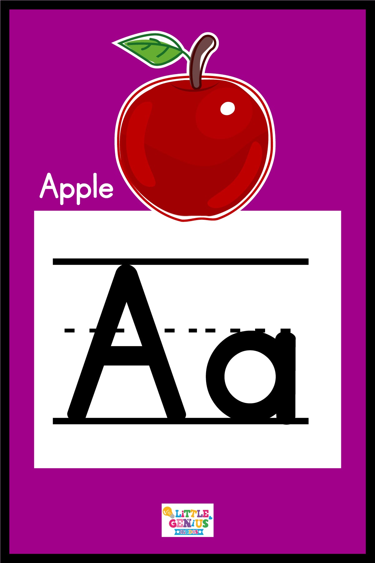 Alphabet Flashcards – Colorful with 1 Vocabulary Word – Little Genius ...