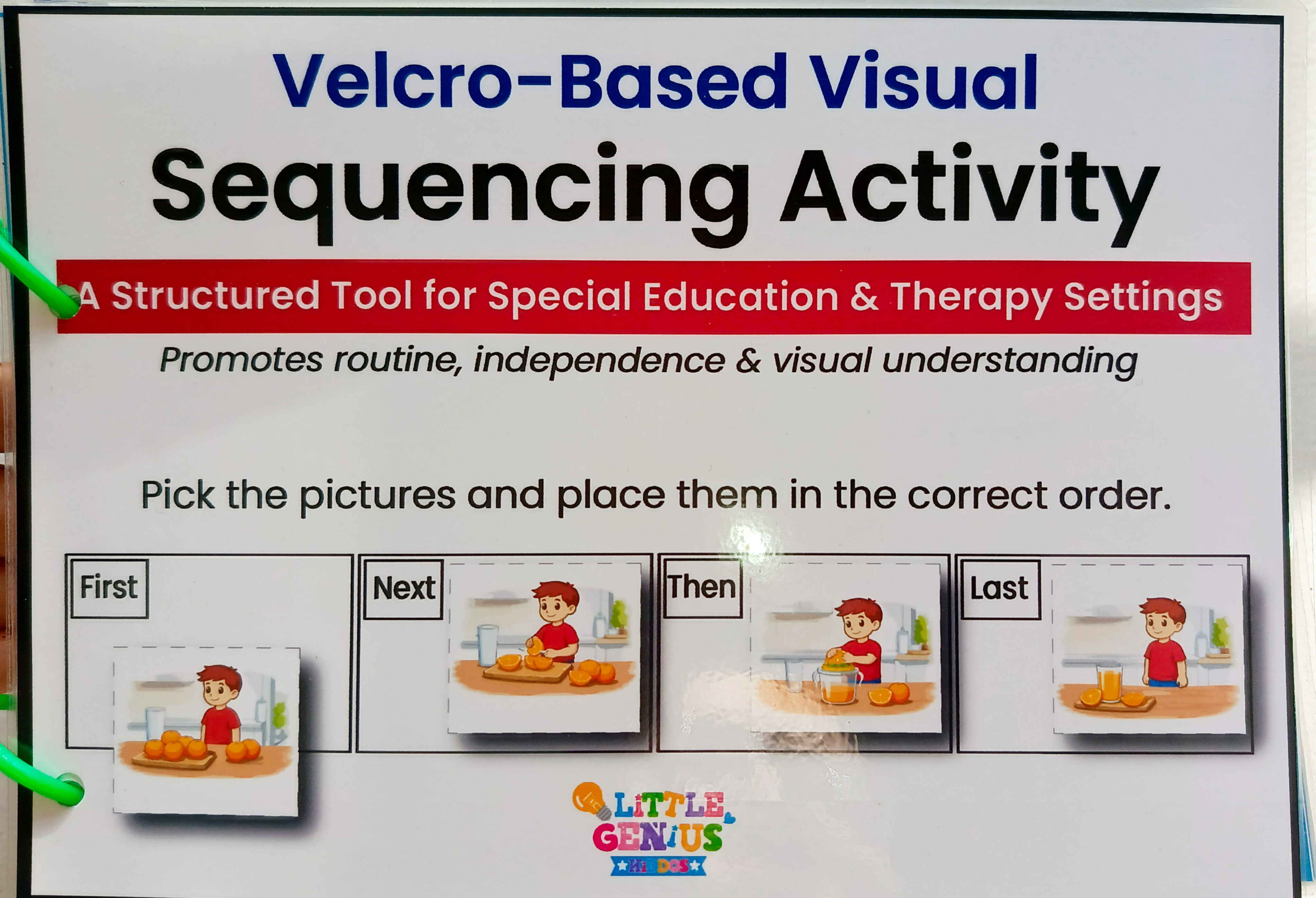 Visual Sequencing Life Skills Kit | Velcro-Based Activities for Autism ...